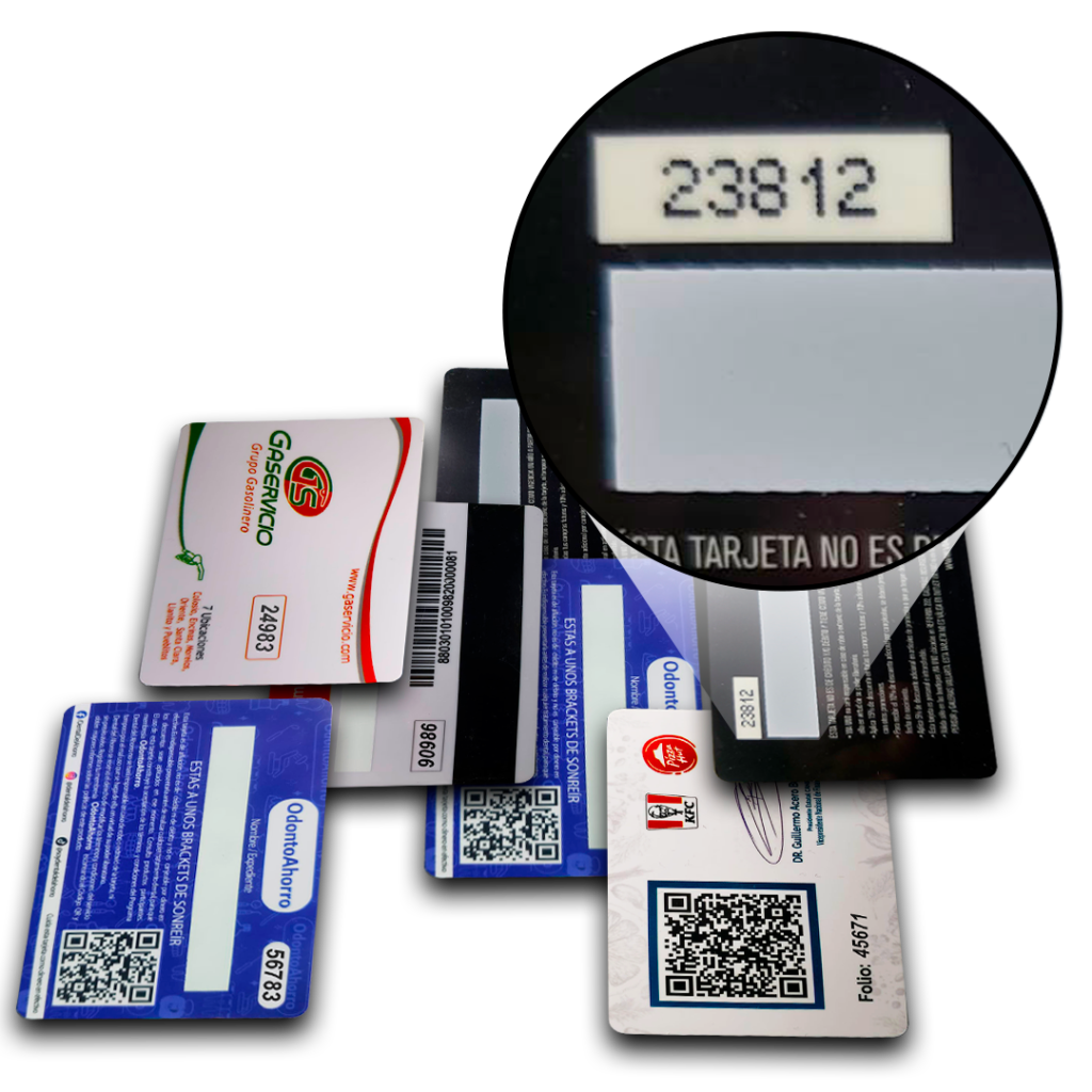 Folio o nombre - Tarjetas PVC con folio o nombre
